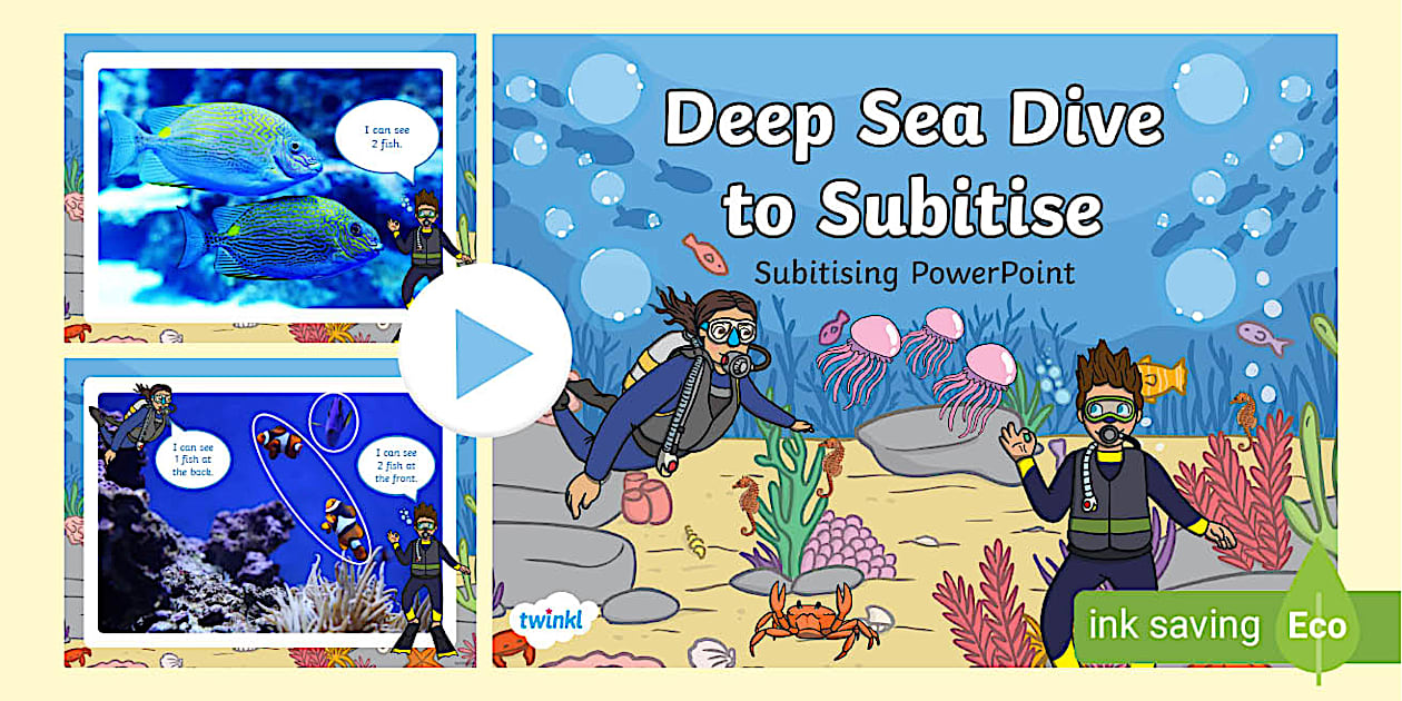 👉 Deep Sea Dive to Subitise 1-5 Powerpoint (teacher made)