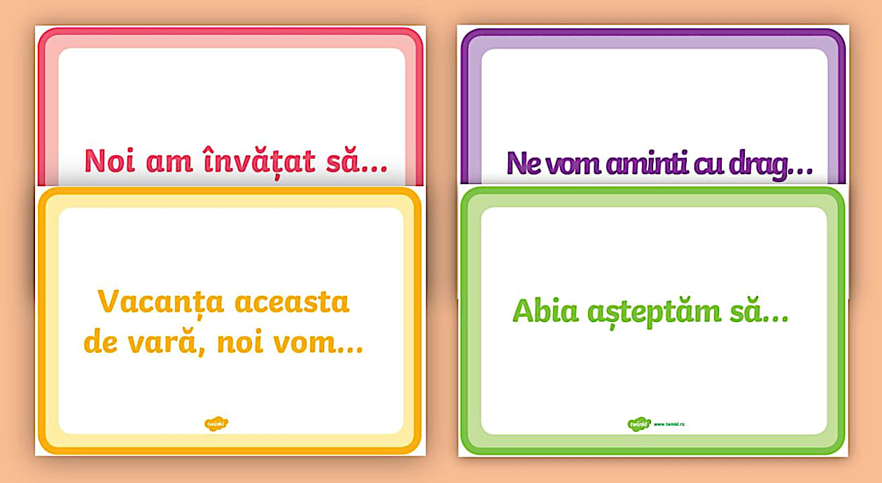 Activitate de comunicare la sfârșit de an școlar – Planșe