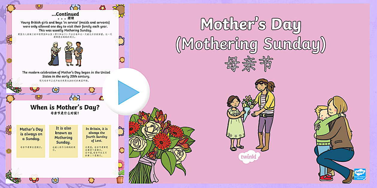 Mother's Day PowerPoint English/Mandarin Chinese - Mother's Day ...