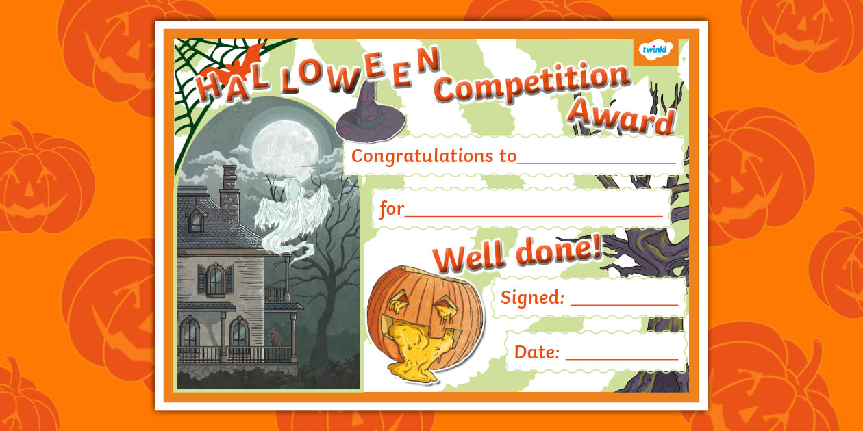 Halloween Competition Award - Twinkl Events