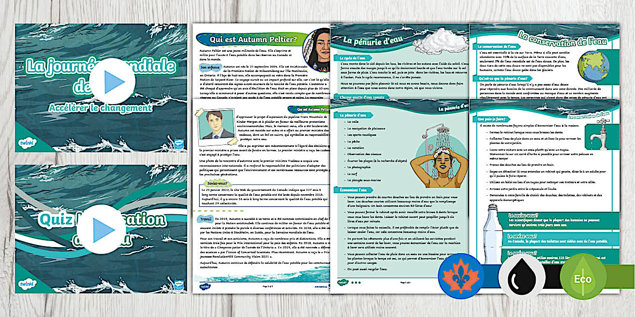 World Water Day Intermediate Activity Pack French