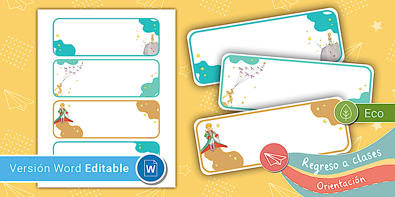 Etiquetas Rectangulares Editables El Principito - Twinkl
