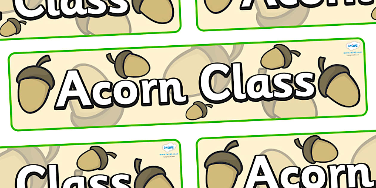 Acorn Themed Classroom Display Banner (teacher made)