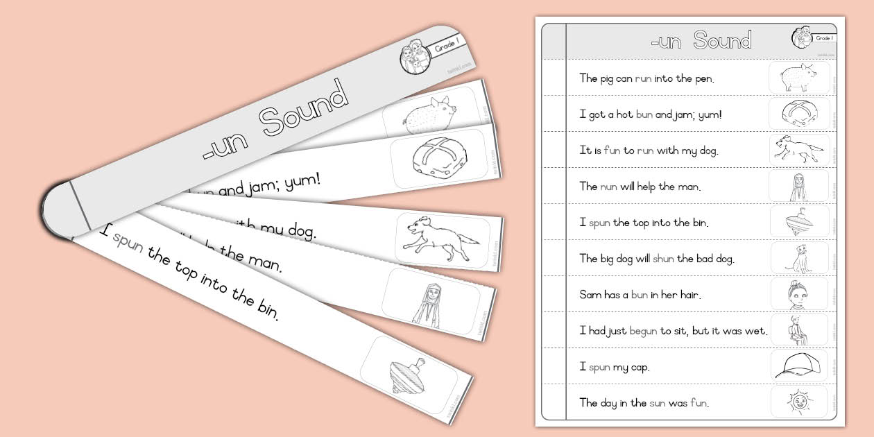 Gr 1 Phonics T2 -un sound - Reading Strips (CAPS Aligned)