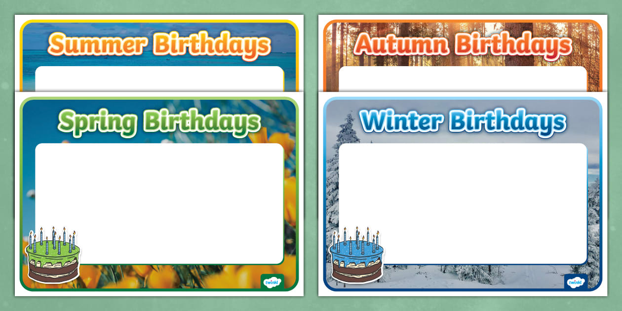 Seasons Birthday Photo Display Posters (Teacher-Made)
