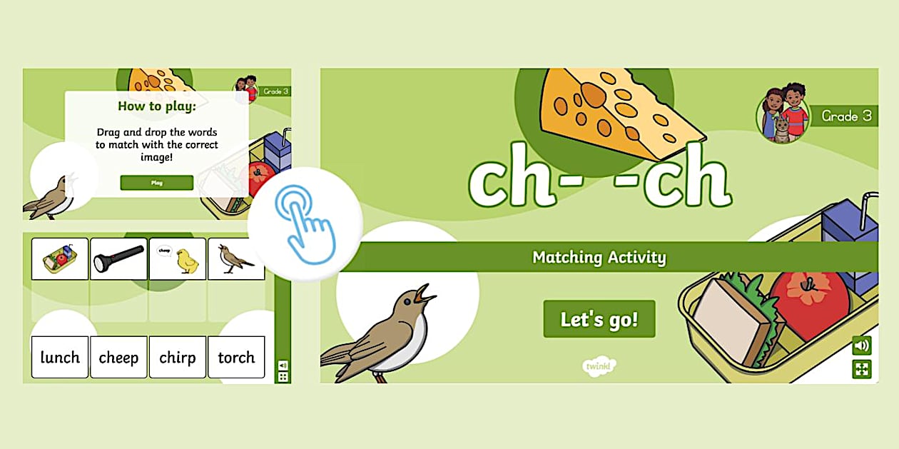 Grade 3 ch-, -ch Interactive Phonics Go! Game (teacher made)