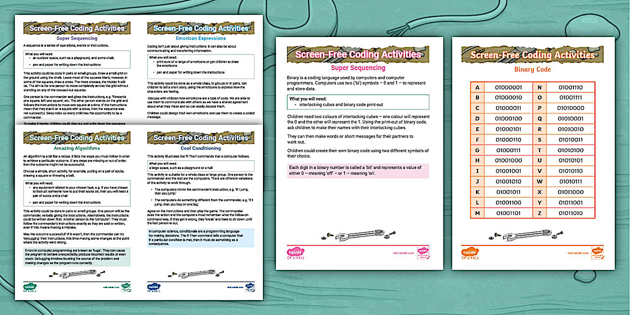 Screen-Free Coding KS2 Activities (teacher made) - Twinkl