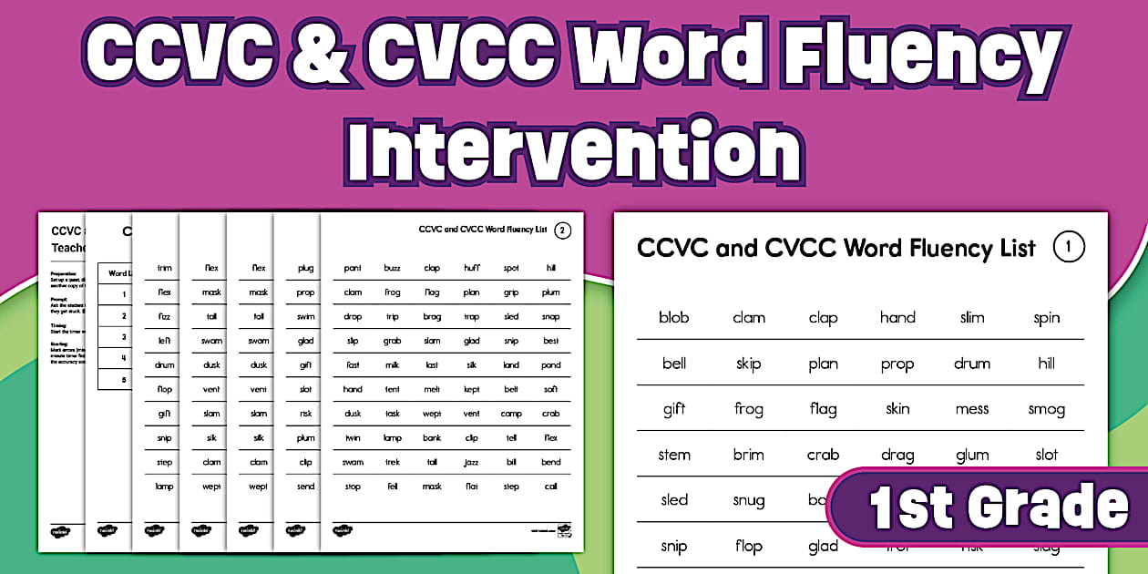 CCVC and CVCC Phonics Fluency Intervention, Assessment