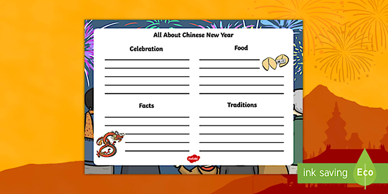Chinese New Year Writing Frame (teacher made) - Twinkl