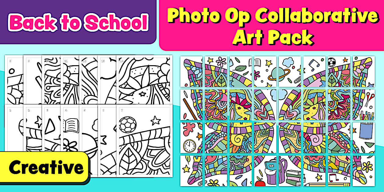 * NEW * Back to School Photo Op Collaborative Art Pack