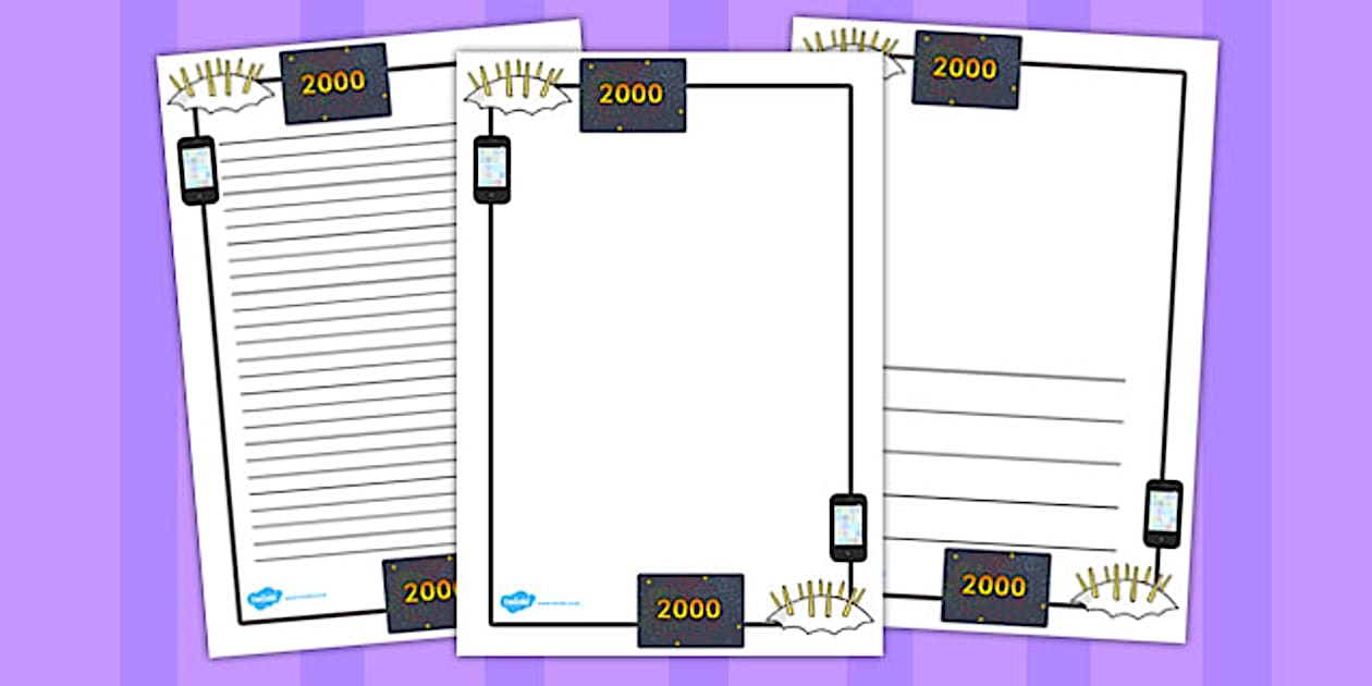 Editable Millennium Page Borders (teacher made) - Twinkl