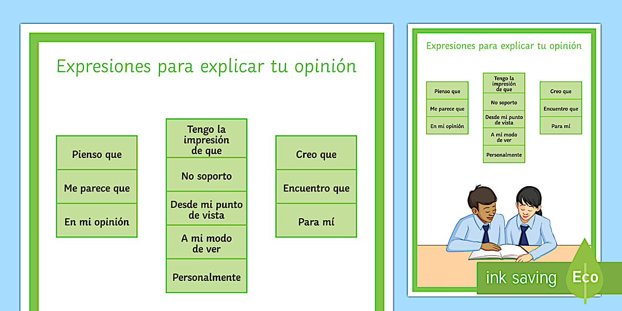 Opinion Phrases Display Poster Spanish (teacher made)