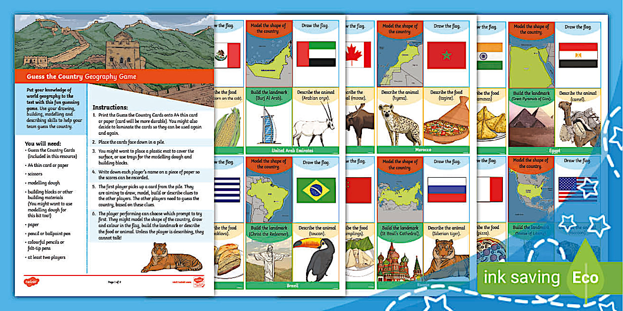 Guess the Country Geography Game - Country Guessing Game