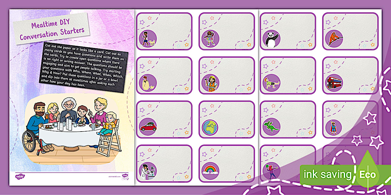 Mealtime DIY Conversation Starters (teacher made) - Twinkl