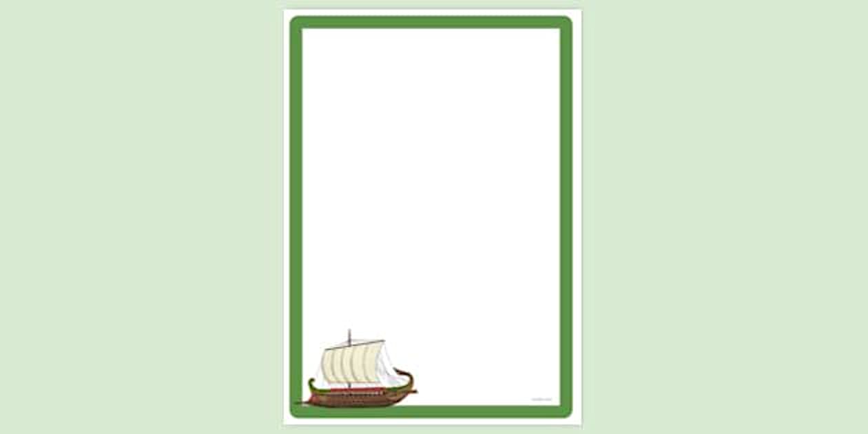 Roman Ship Page Border (teacher made) - Twinkl