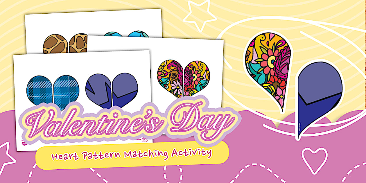 Valentine's Day Heart Pattern Matching Activity - Australia