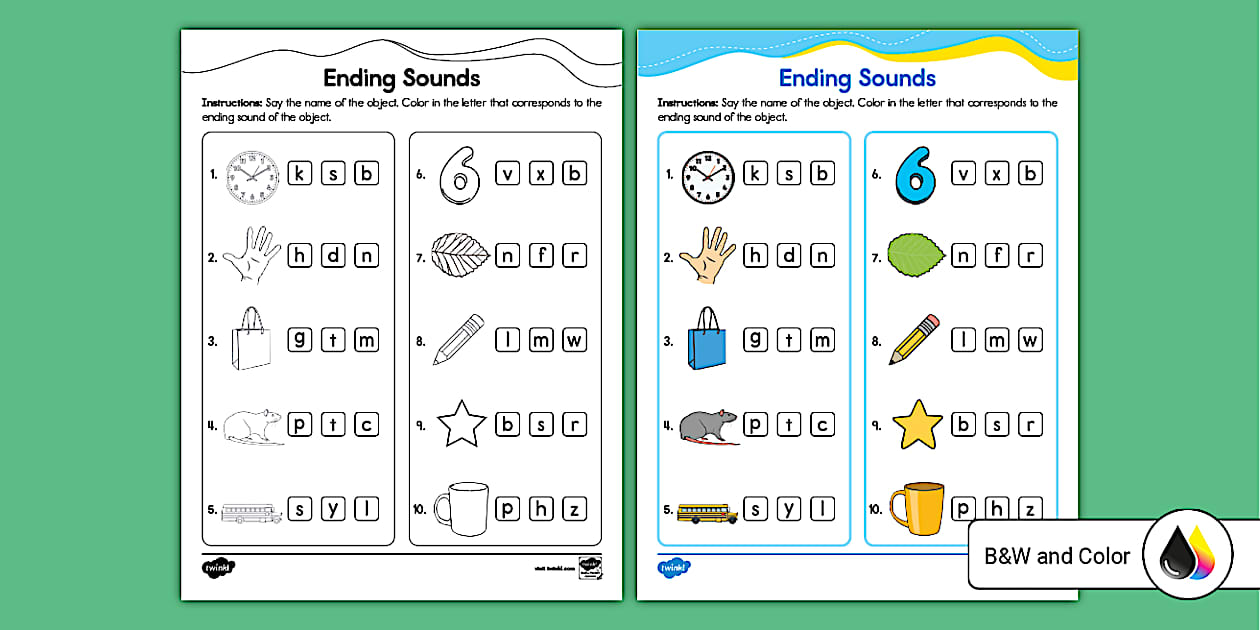Ending Sounds for ELL (Teacher-Made) - Twinkl