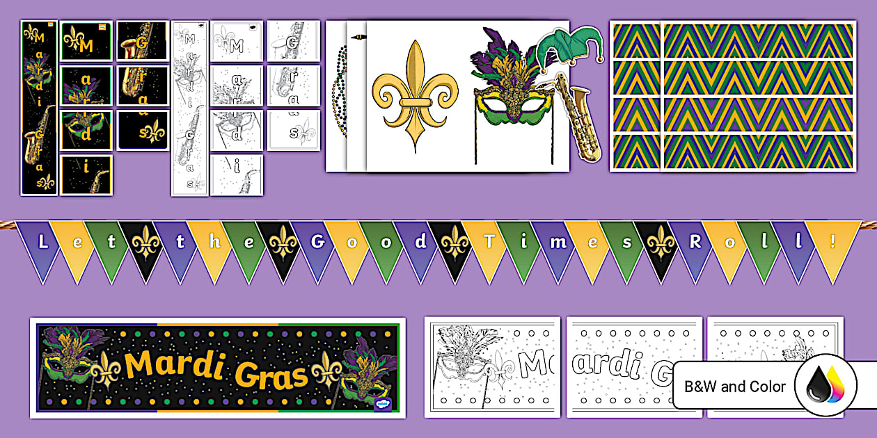 Mardi Gras Classroom Decor Pack (teacher made) - Twinkl