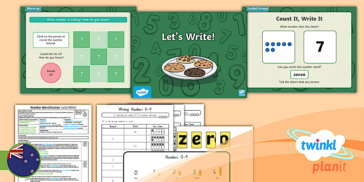 Level 1 Number Identification: Writing Numbers in Numerals and Words ...