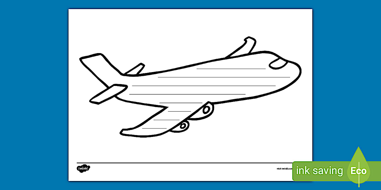 Aeroplane Writing Template (teacher made) - Twinkl