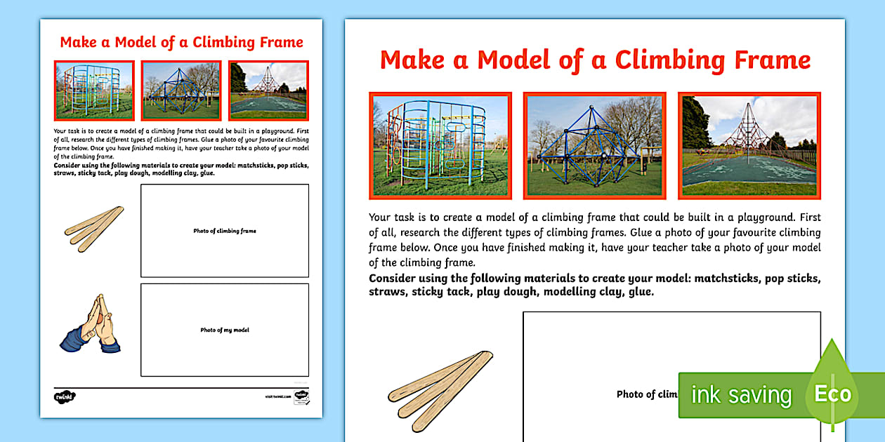 Make a Model Climbing Frame | Design Task Year 3-4 - Twinkl