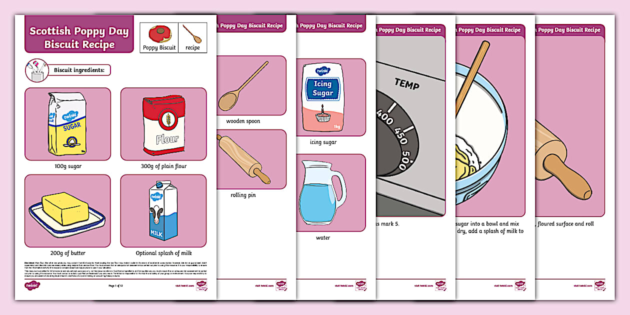Scottish Poppy Day Biscuit Recipe with Visual Supports