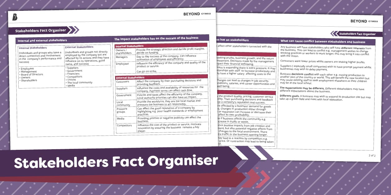 Stakeholders Fact Organiser