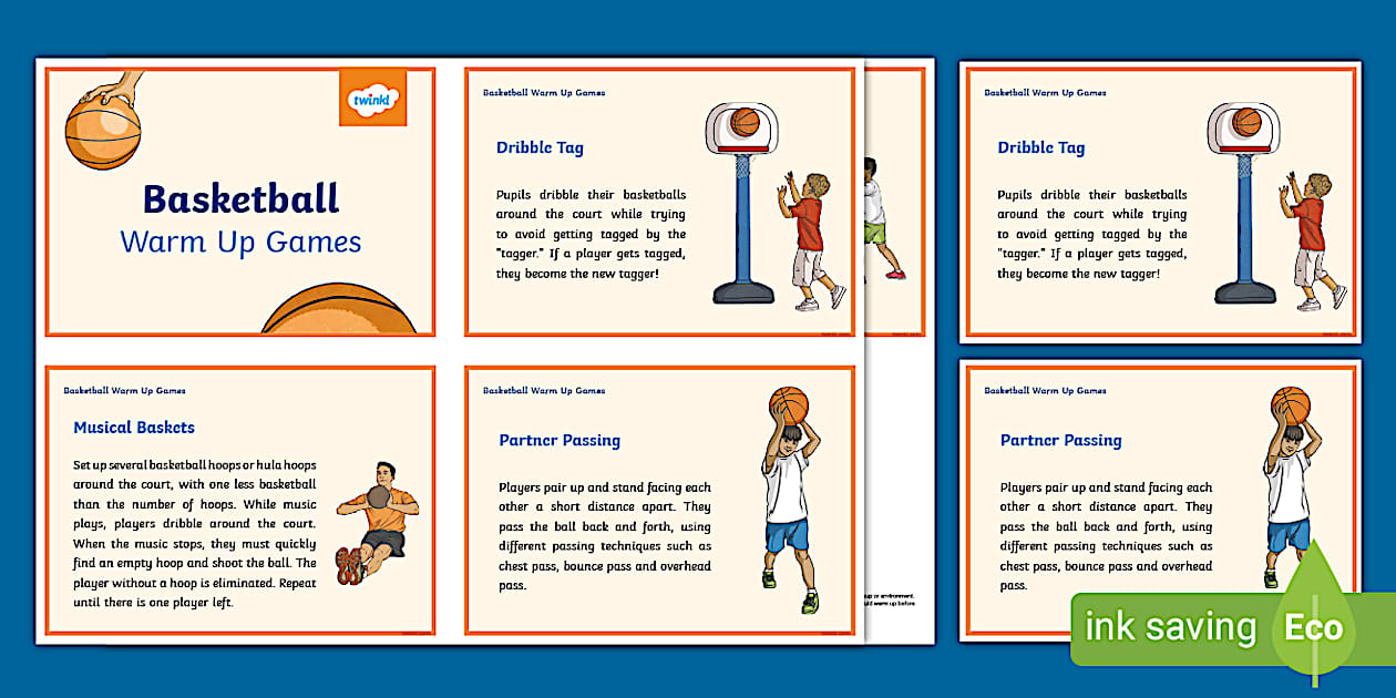 Basketball Warm Up Cards (teacher made) - Twinkl