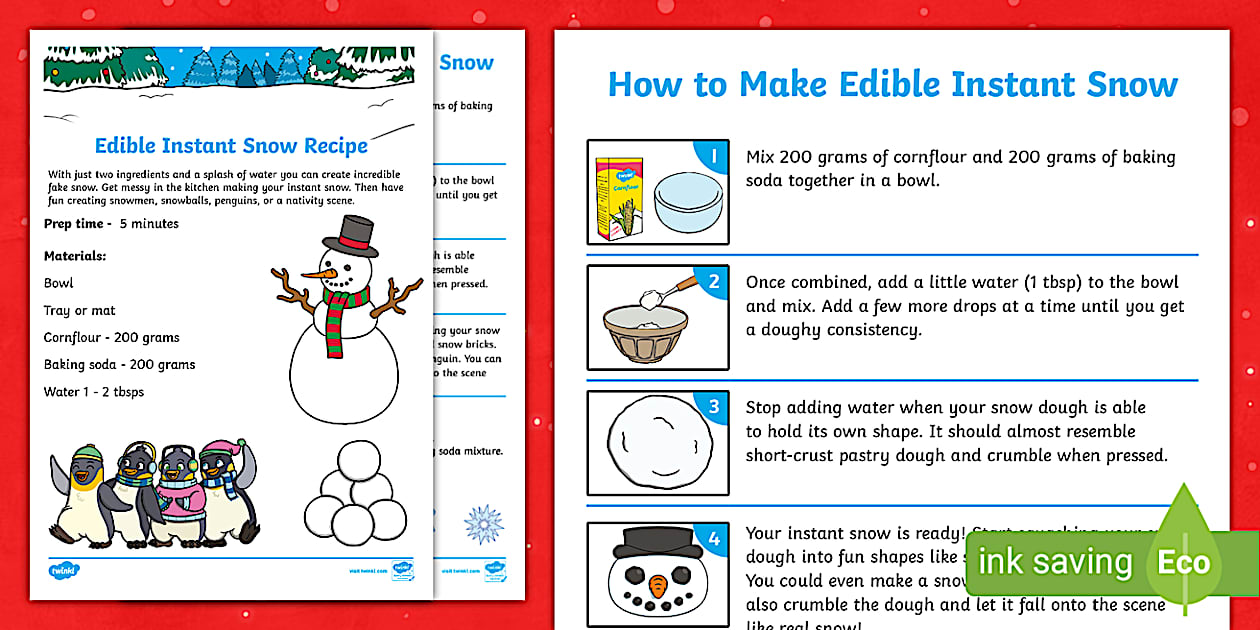 Make Your Own Snow - Primary Resources (teacher made)