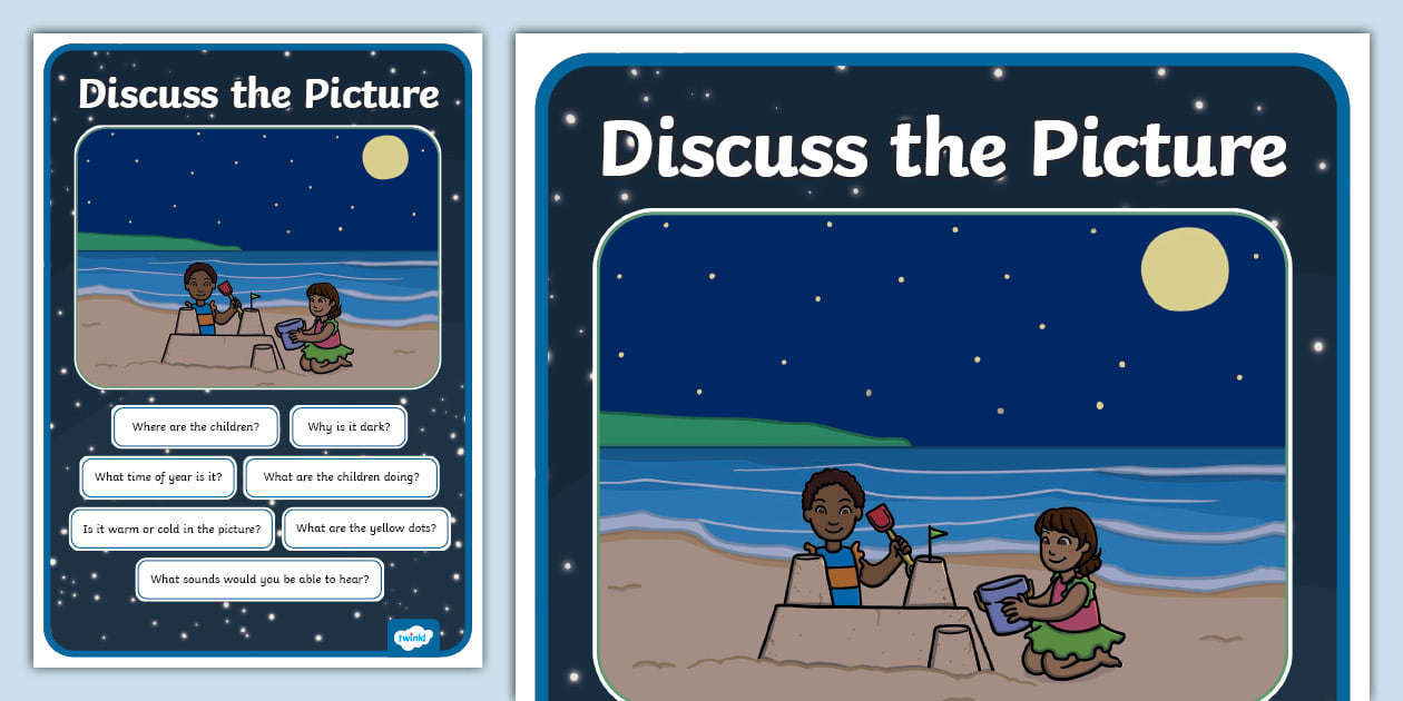 Summer Night Scene Discussion Prompt Poster (Teacher-Made)