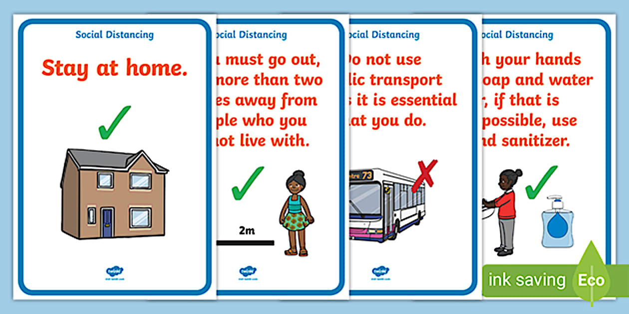 Social Distancing Rules Display Posters (teacher made)