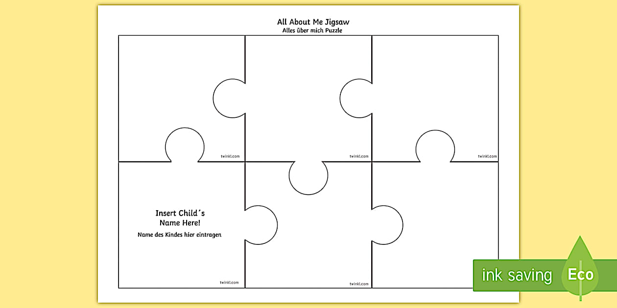 All About Me Jigsaw Activity English/German - All About Me Jigsaw