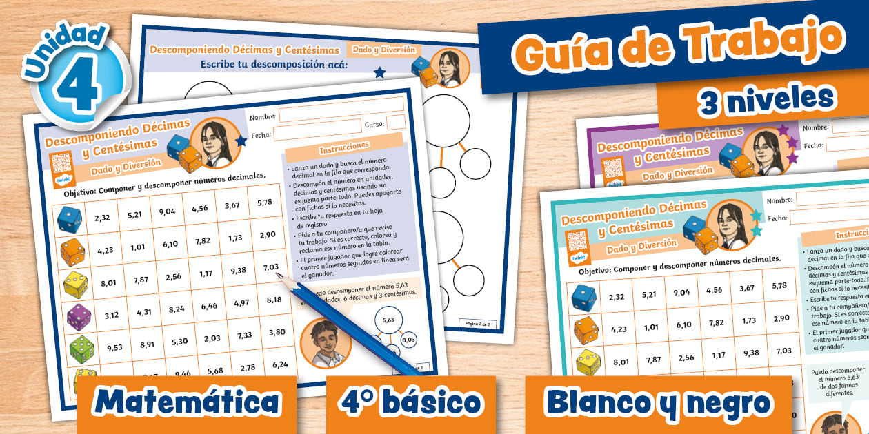 Guía de Trabajo | Diferenciada | Decimales | Juego