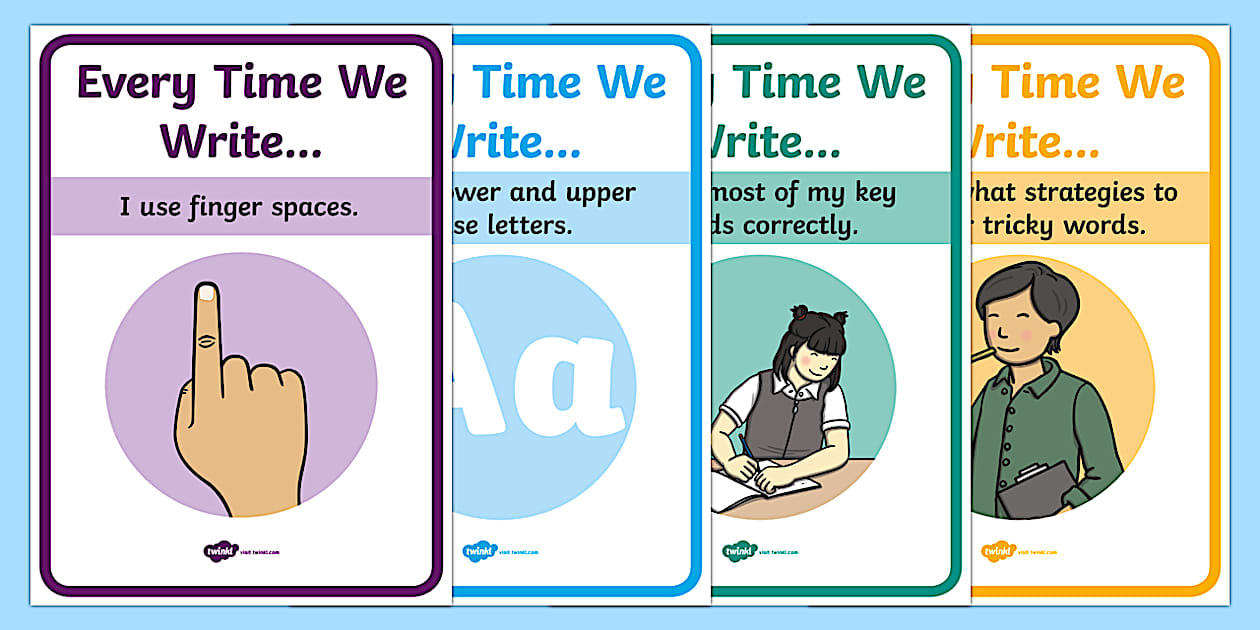 Cursive Every Time We Write A4 Display Poster - Twinkl