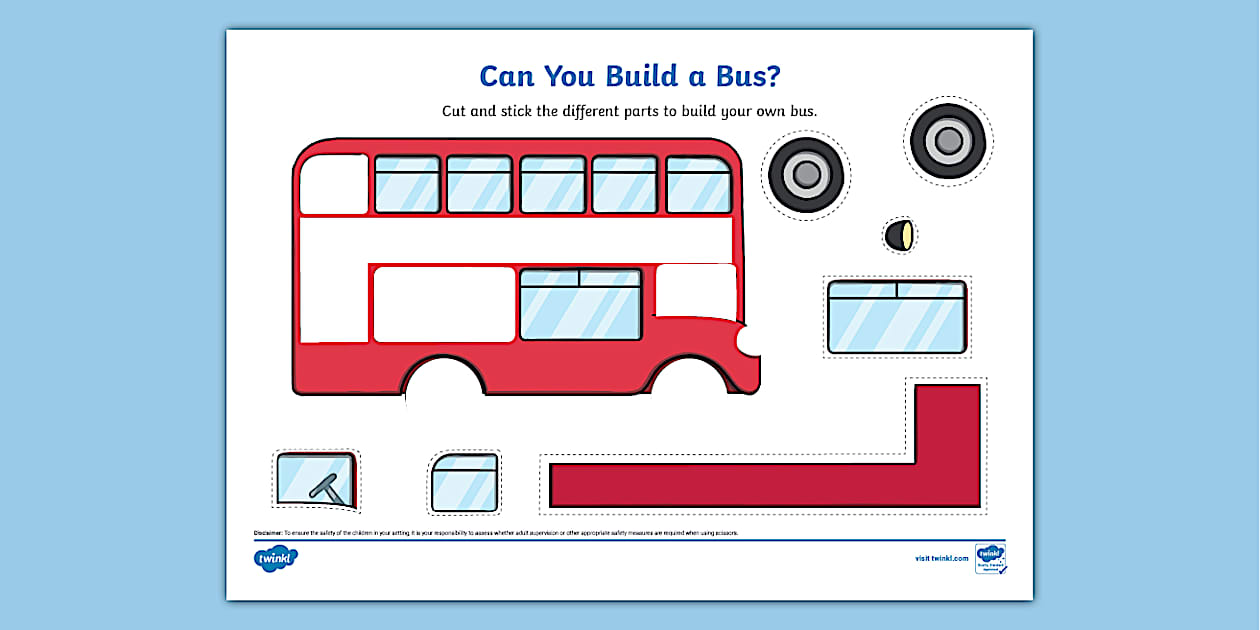 Bus Cutting Skills Activity - Twinkl - EYFS - Twinkl