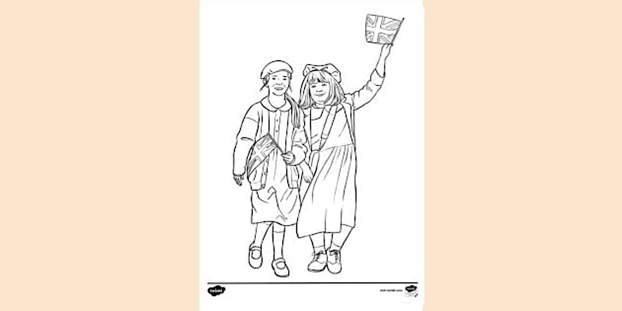 VE Day Celebration Colouring Sheet (teacher made) - Twinkl