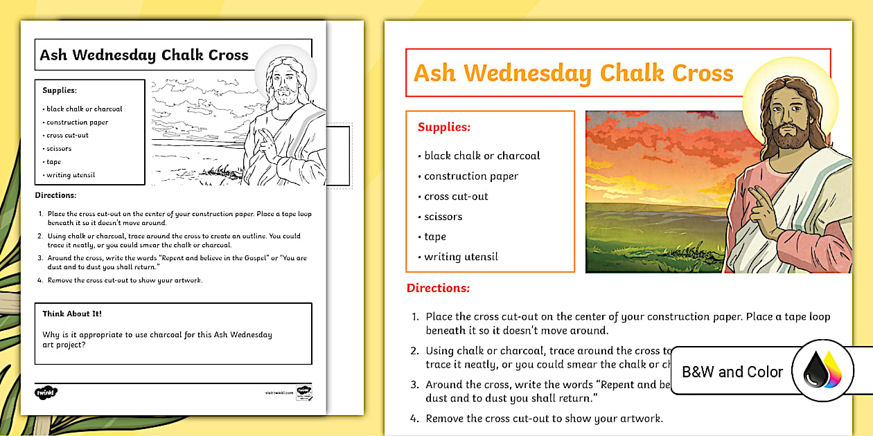 Chalk Cross Art PowerPoint | Ash Wednesday | Twinkl USA