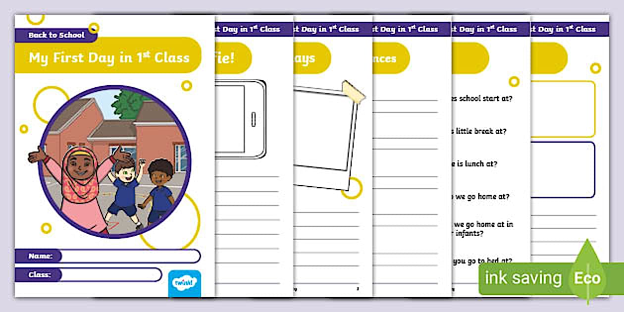 My First Day of First Class Activity Booklet - Twinkl