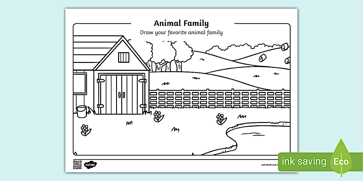 Animal Family Drawing Activity