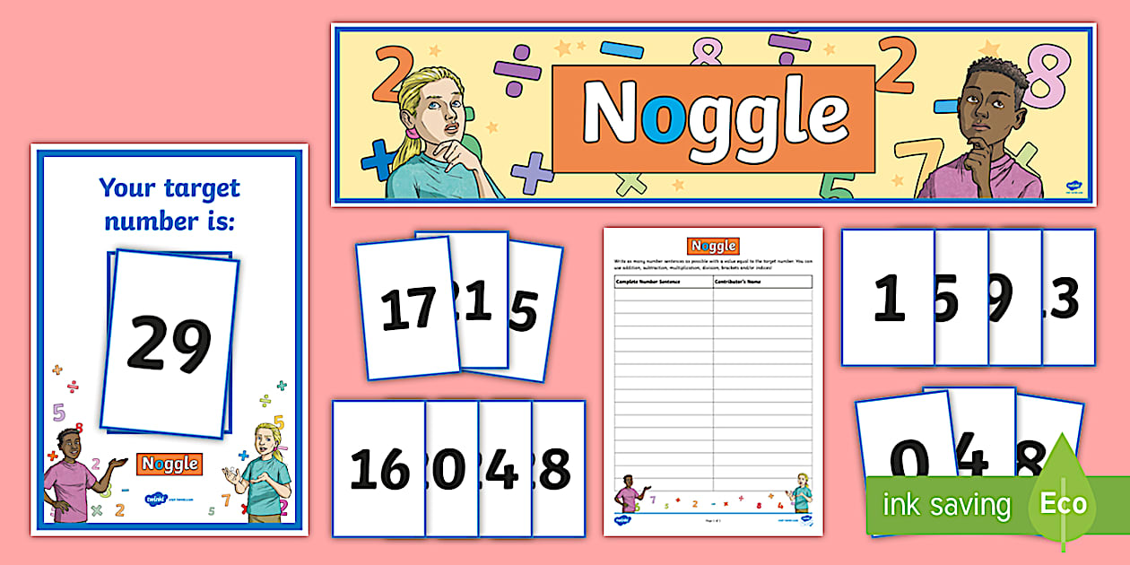 Noggle Math Game | Easily Downloadable Display Pack - Twinkl