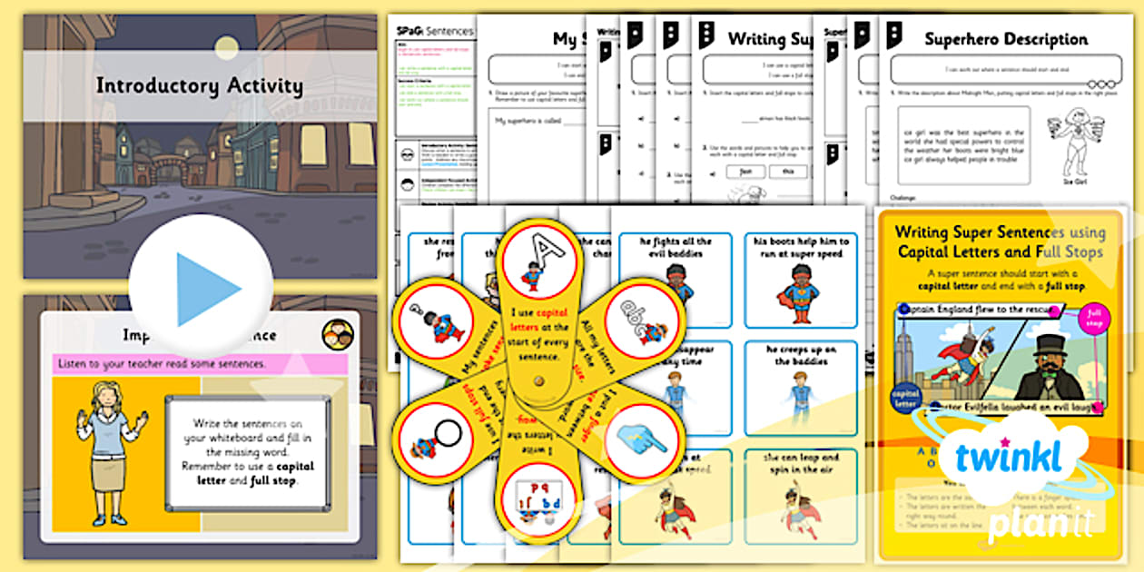 Capital letters and full stops lesson plan | Pack | Twinkl