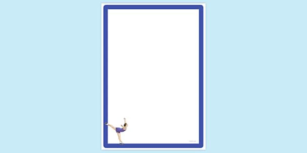 Simple Blank Ice Skater Page Border | Page Borders | Twinkl