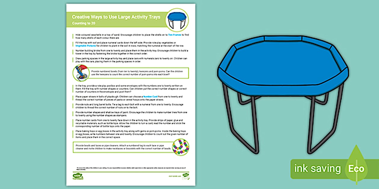 👉 EYFS Creative Ways to Use Large Activity Trays: Counting to 20