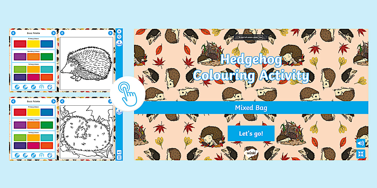 Hedgehog Interactive Colouring (teacher made) - Twinkl
