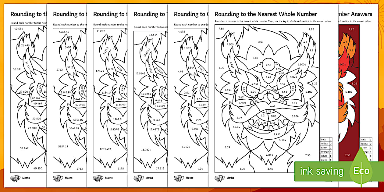 Rounding Differentiated Colour by Number | Beyond - Twinkl