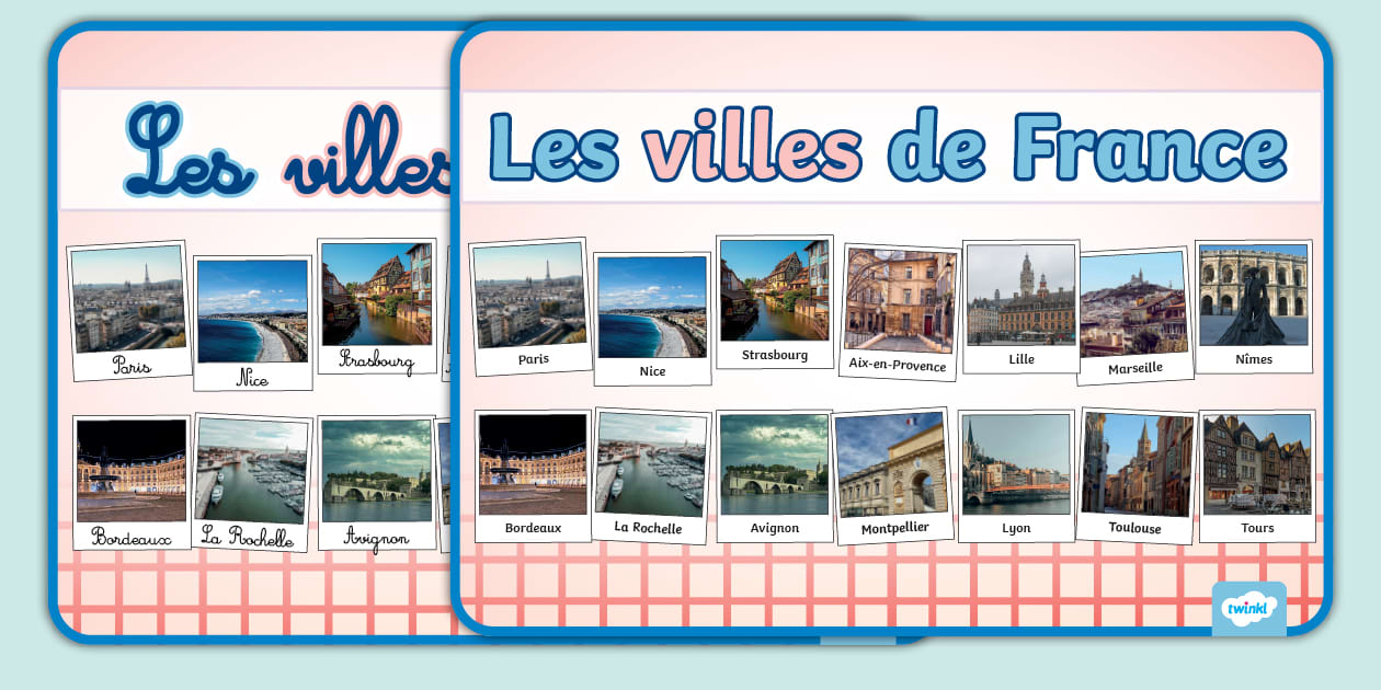 Affiche : Les villes de France (teacher made) - Twinkl