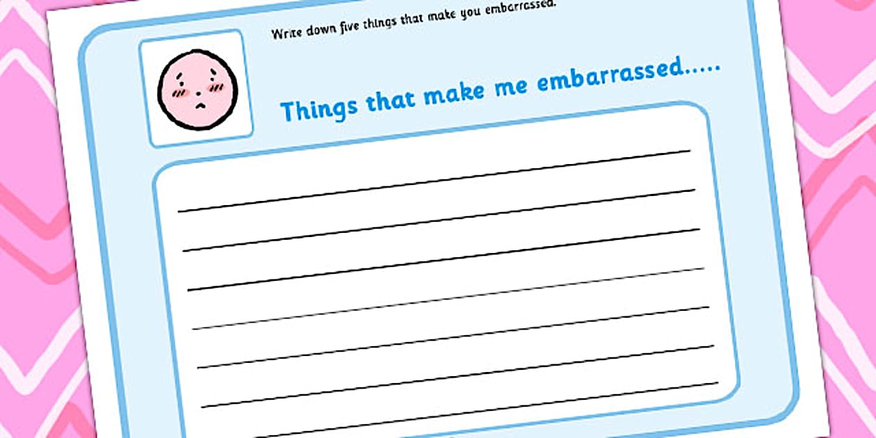 5 Things That Make You Embarrassed Writing Frame - Twinkl