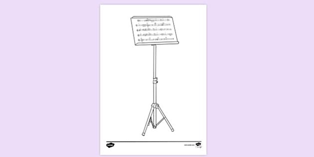 Music Stand Colouring | Colouring Sheets (professor feito)