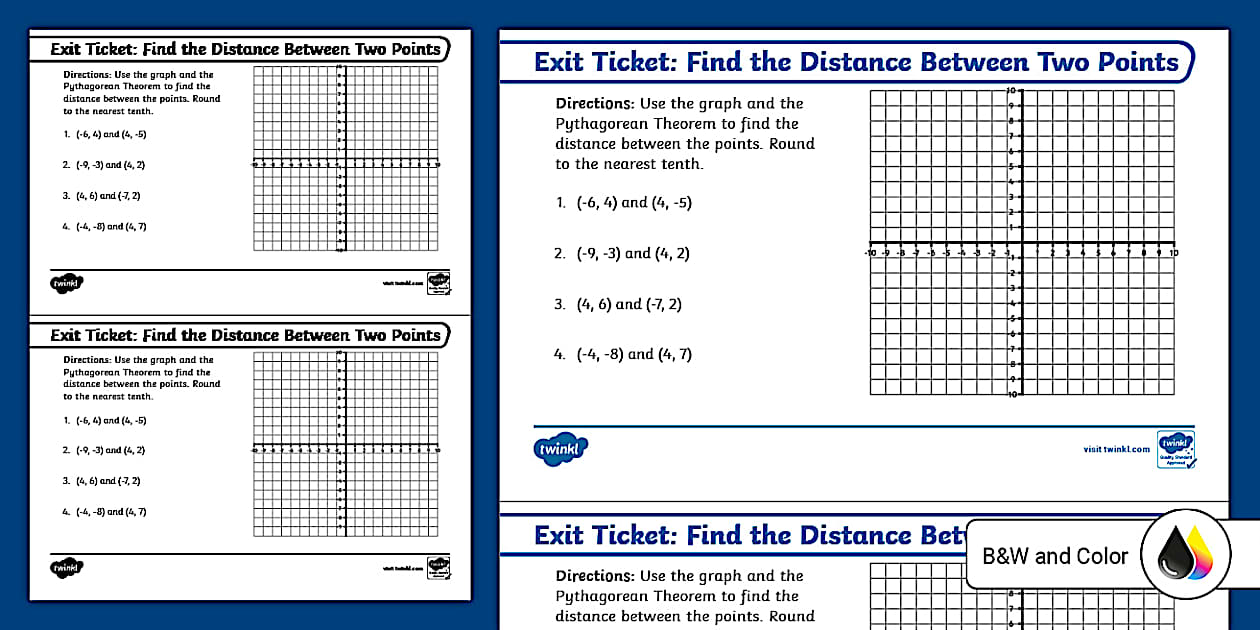 Eighth Grade Use Pythagorean Theorem To Find the Distance Between Two ...