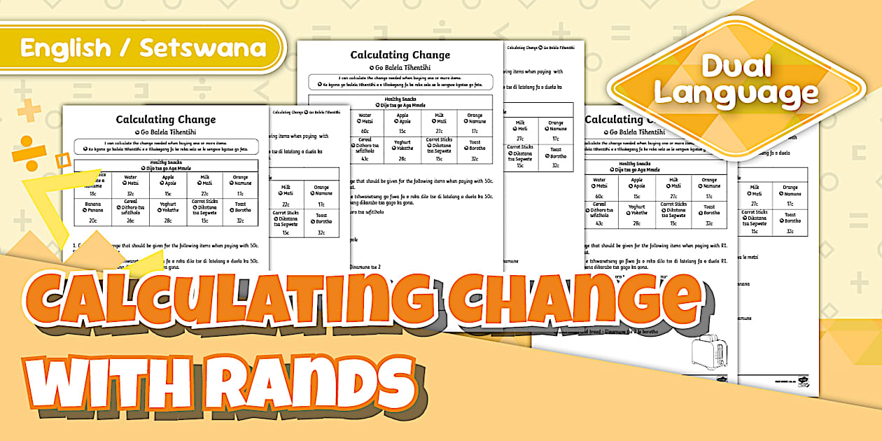 Grade 4 Maths - Calculating Change with Rands - Assessment - Setswana ...